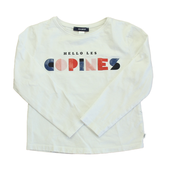 Okaidi | Shirts & Tops | Okaidi Girls White Long Sleeve Tshirt Size 5t ...